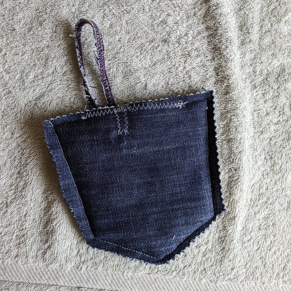 Hand Crafted | Bags | Handmade Denim Pouch Luggage Tag Purse Set 3 ...